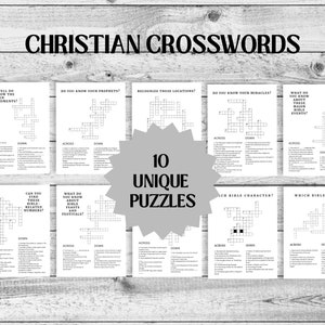 Christian Crossword Puzzles for Kids and Adults, Church Activity Pages ...
