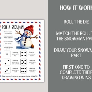 Roll-a-snowman Activity | Printable Christmas Dice Game - Etsy