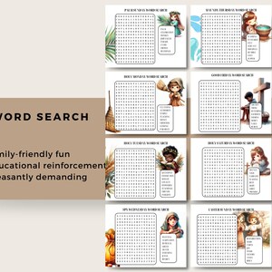 Holy Week Word Search Puzzles, Bible Study Activity, Sunday School ...