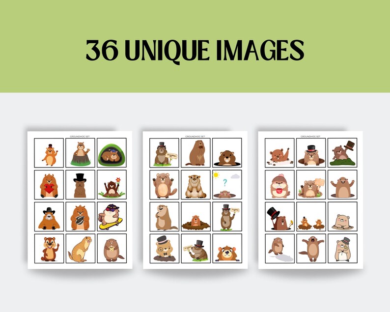 Groundhog Day Matching Game Set for Kids | Classroom and Preschool ...
