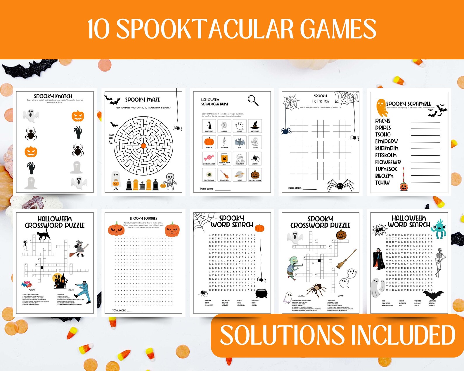 Halloween Activity Pack for Kids: Printable Games (ages 6-10) - Etsy