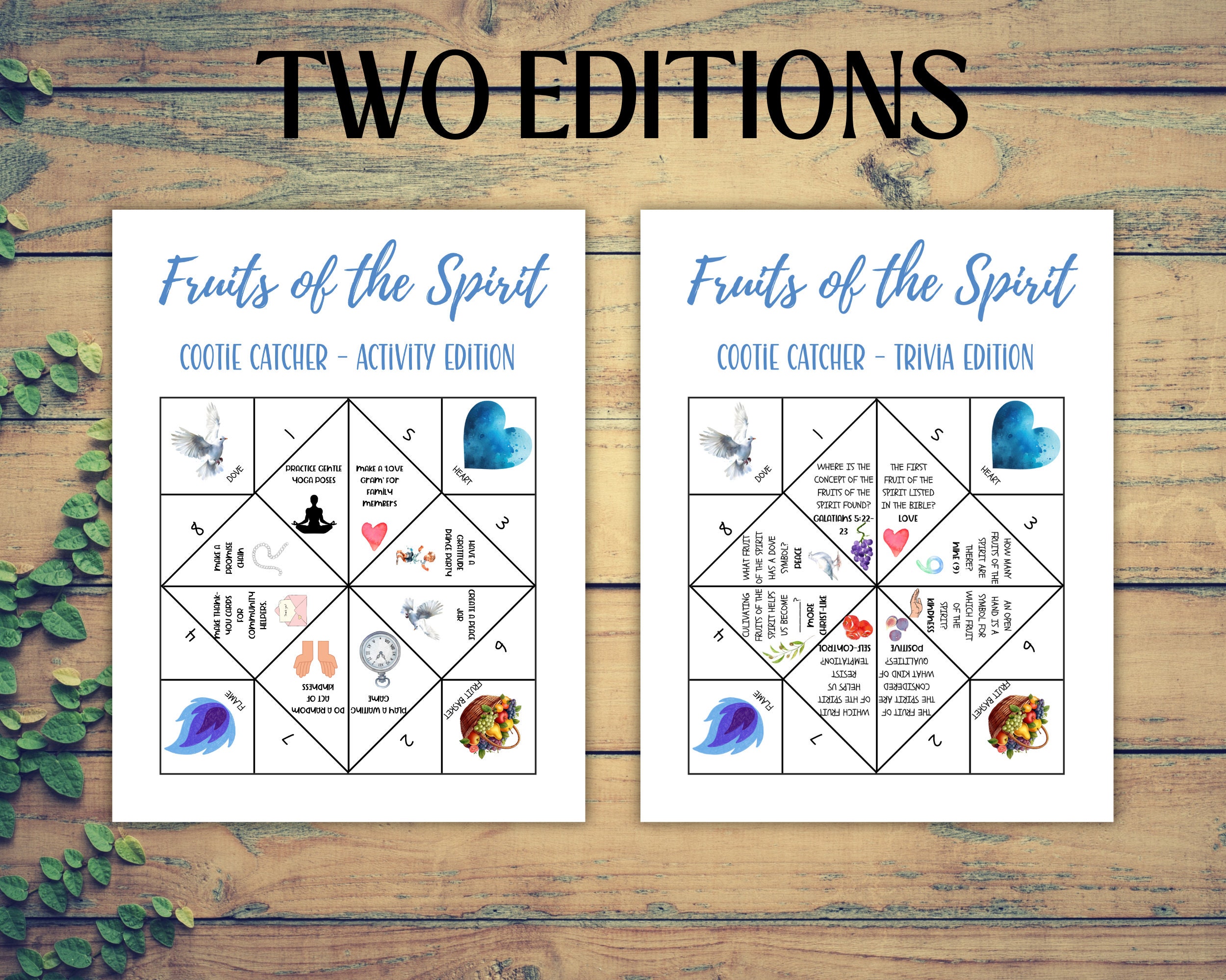 Fruits of the Spirit Cootie Catcher, Bible Craft, Sunday School ...