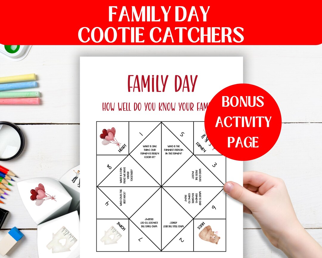 Family Day Cootie Catchers | Fortune Teller Activity for Kids | Family ...