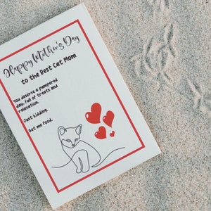 From the Cat Mother's Day Card, Printable Kitty Template for Cat Lover ...