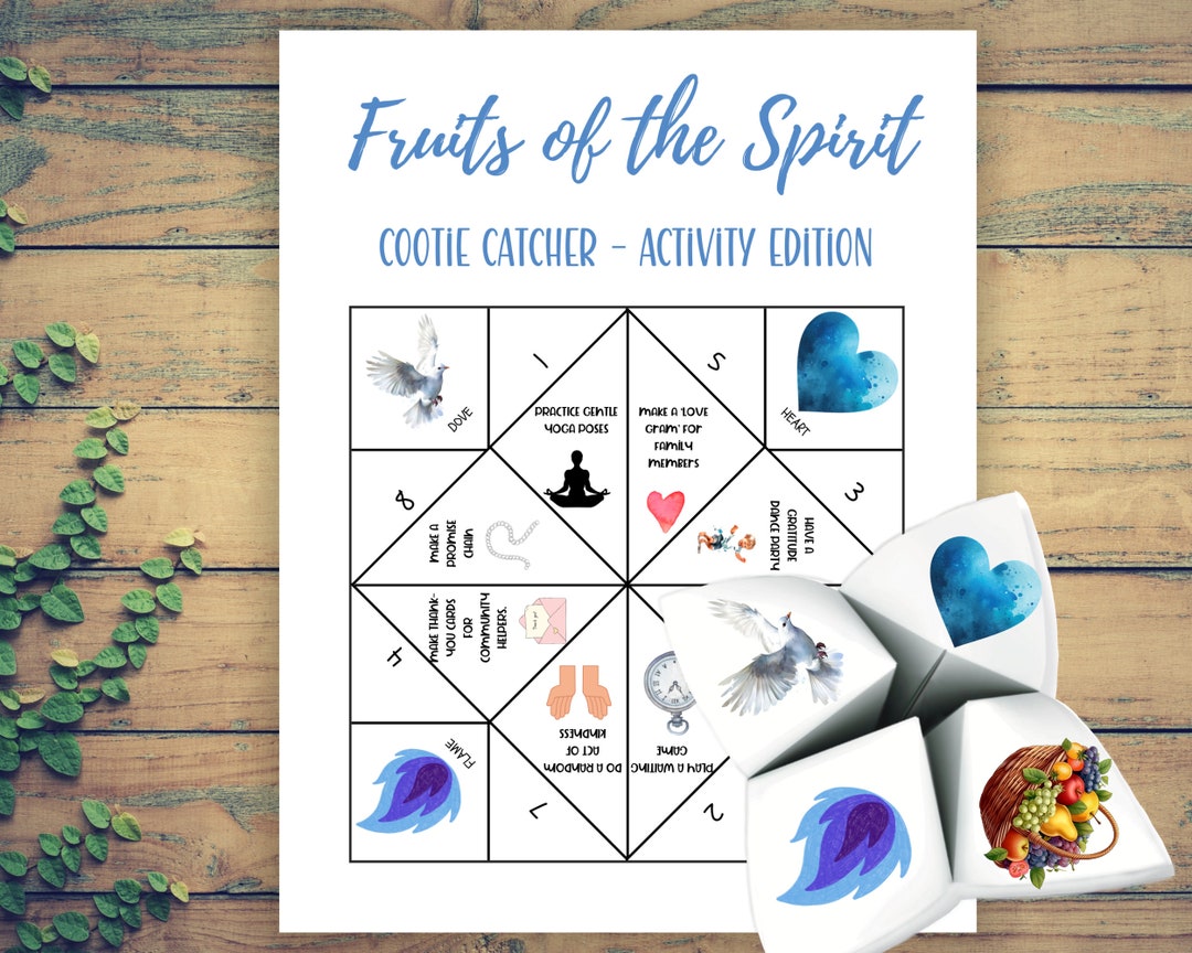 Fruits of the Spirit Cootie Catcher, Bible Craft, Sunday School ...