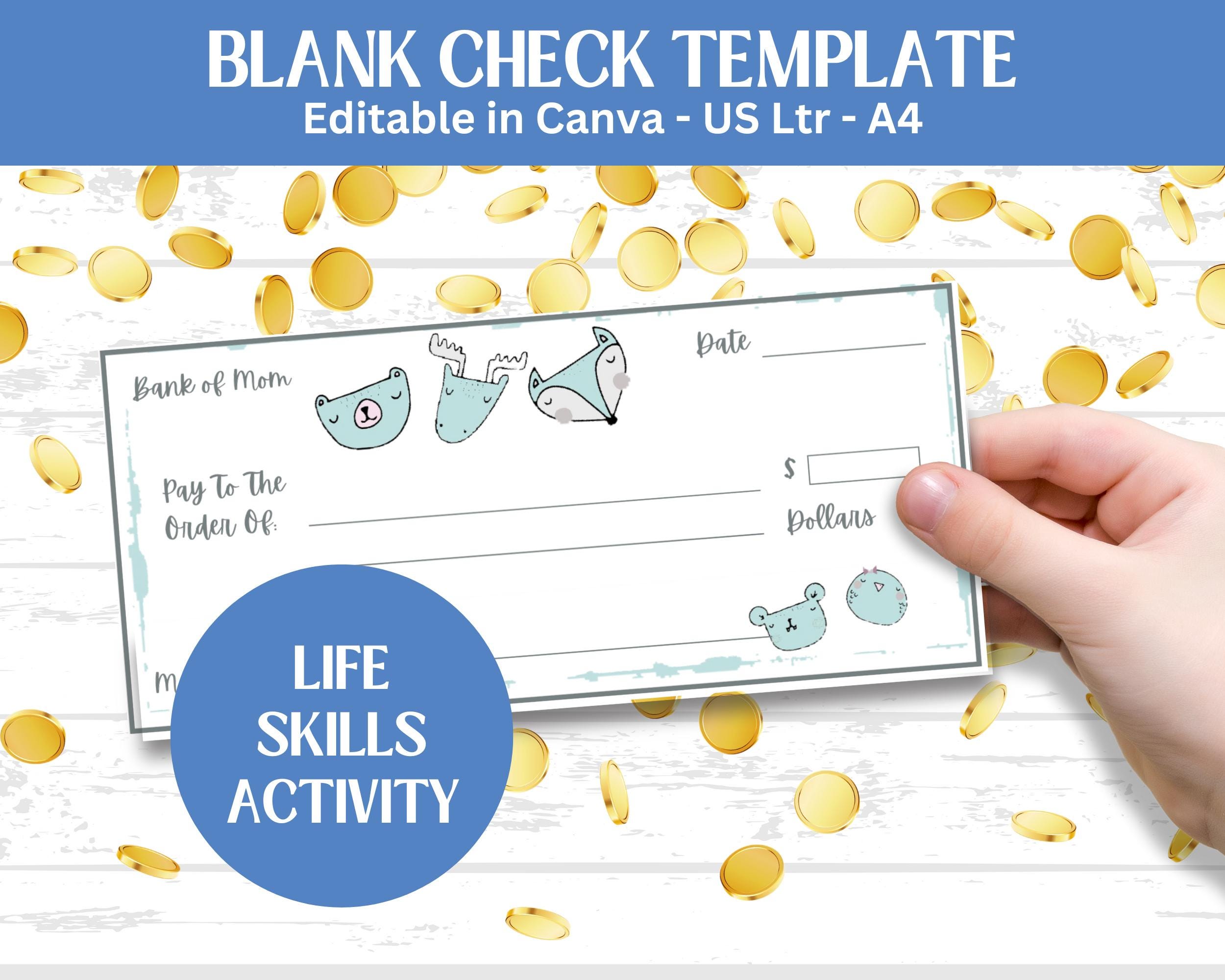 Hojas De Trabajo Para Escribir Cheques Imprimibles Cheques En Blanco