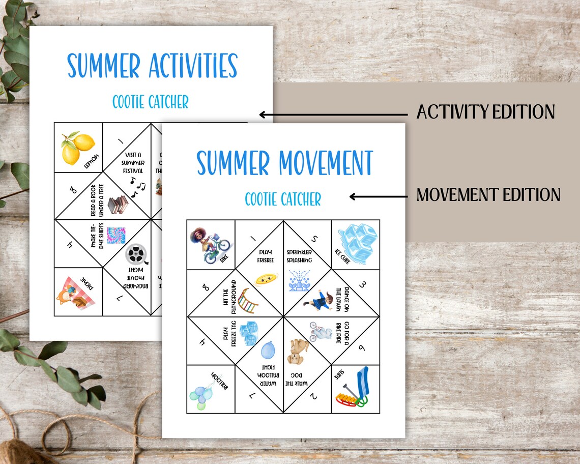 Summer Cootie Catcher: Fun Preschool Activities, Movement and ...