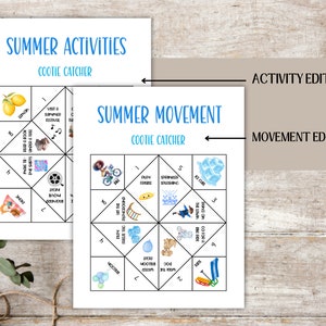 Summer Cootie Catcher: Fun Preschool Activities, Movement and ...