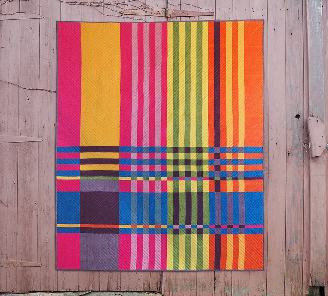 Handloomed Quilt PDF Pattern – Modern Plaid Quilt in Cushion, Throw and ...