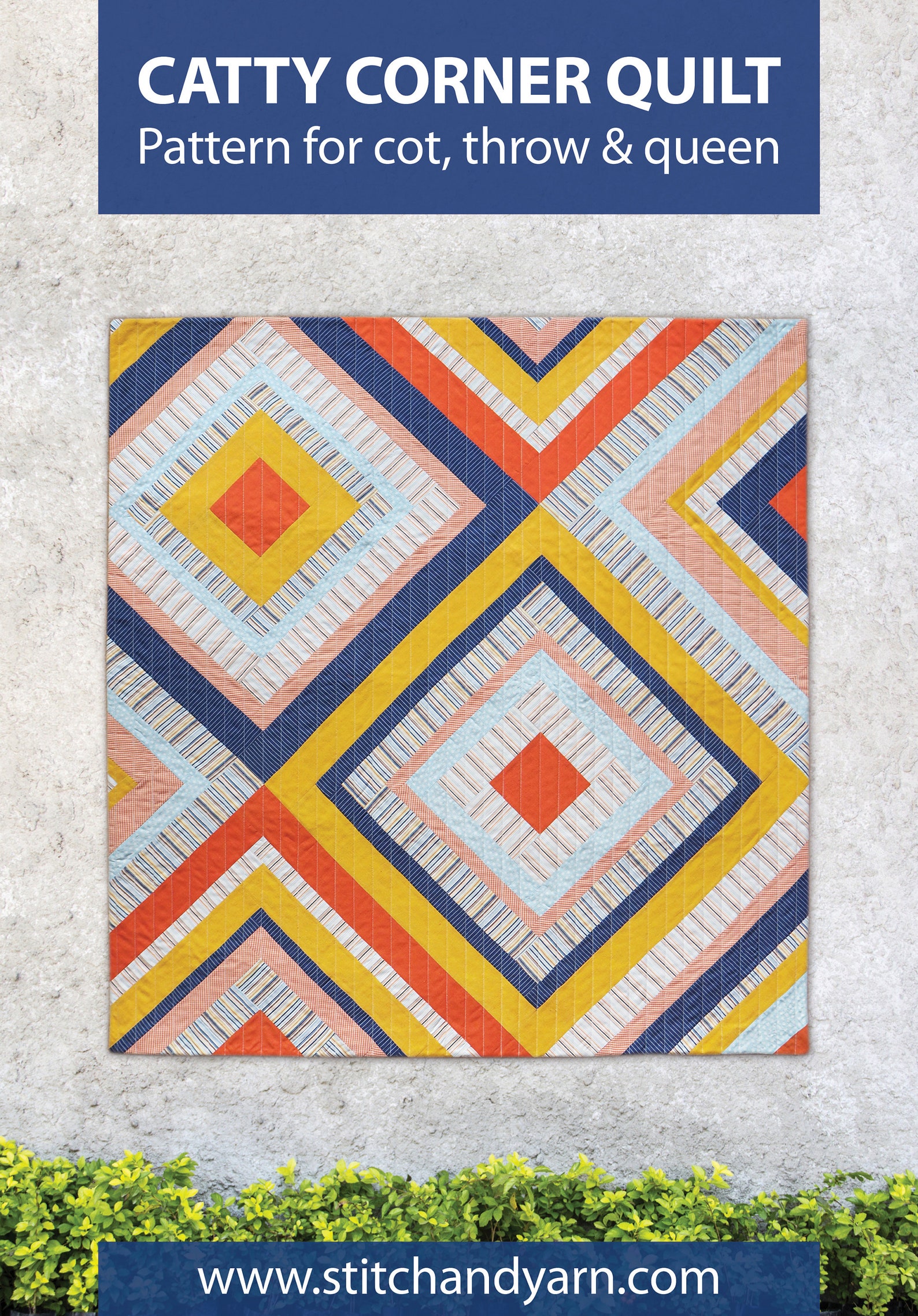 Catty Corner Quilt Pattern PDF Download Modern Log Cabin - Etsy