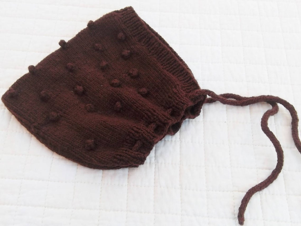 Knit Pattern. Chocolate Pixie Hat With Bobbles.pdf Download. - Etsy