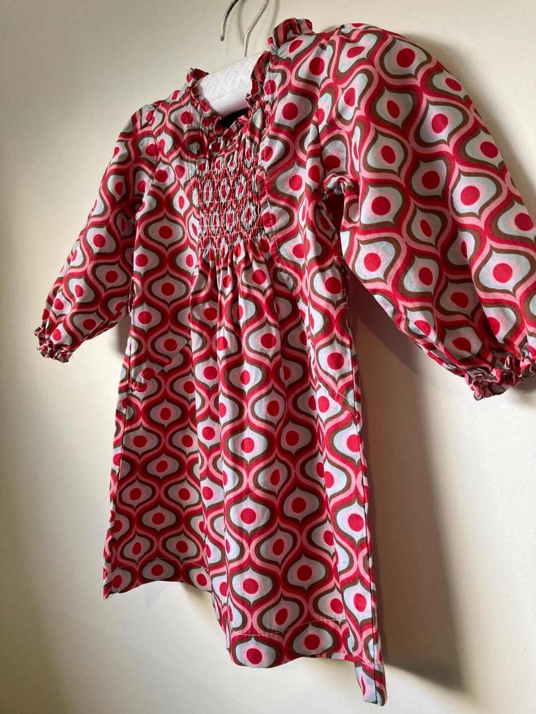 Smocked Child's Dress With Bold Pattern - Etsy