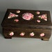 French Vintage Wooden Music Box With Mirror Porcelain Flower Design - Etsy