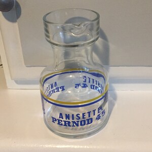 French Vintage Water Jug Glass Pernod 45 Anisette Glass Water - Etsy