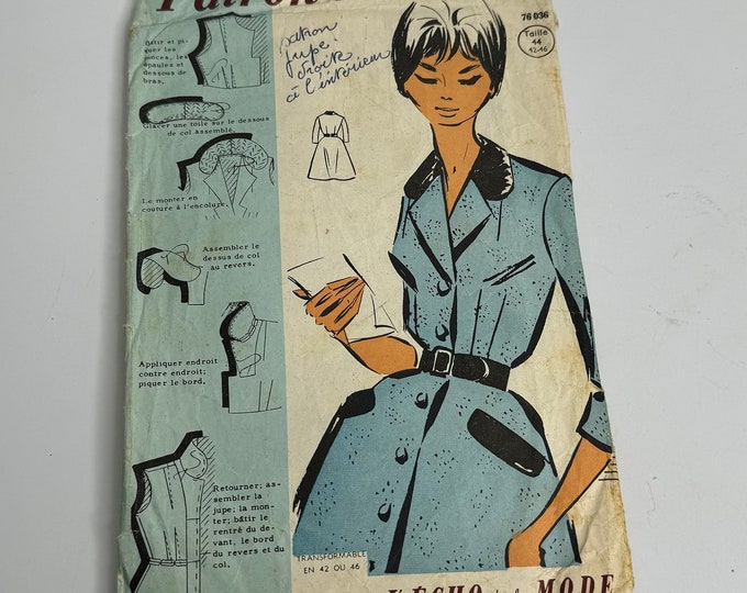 French Vintage Patron Modele Lecho De La Mode - Sewing Blueprint Guide ...