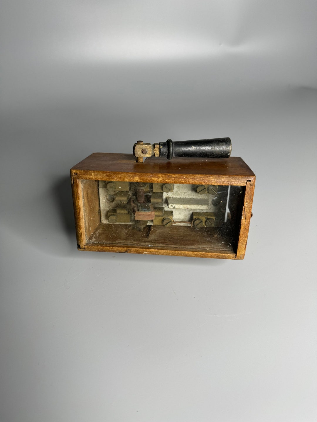 French Antique Electrical Fuses Wood Box With Back Porcelain - Etsy