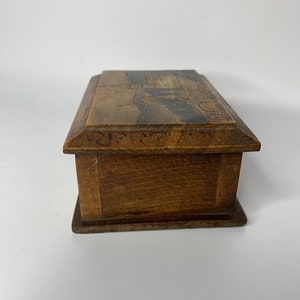 French Antique Wood Religious Box Lourdes Knick Knack Box Jewelry Box ...