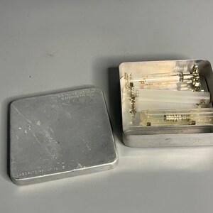 French Vintage Syringe and Needles in Glass Tube Paris Shot Tools Set ...