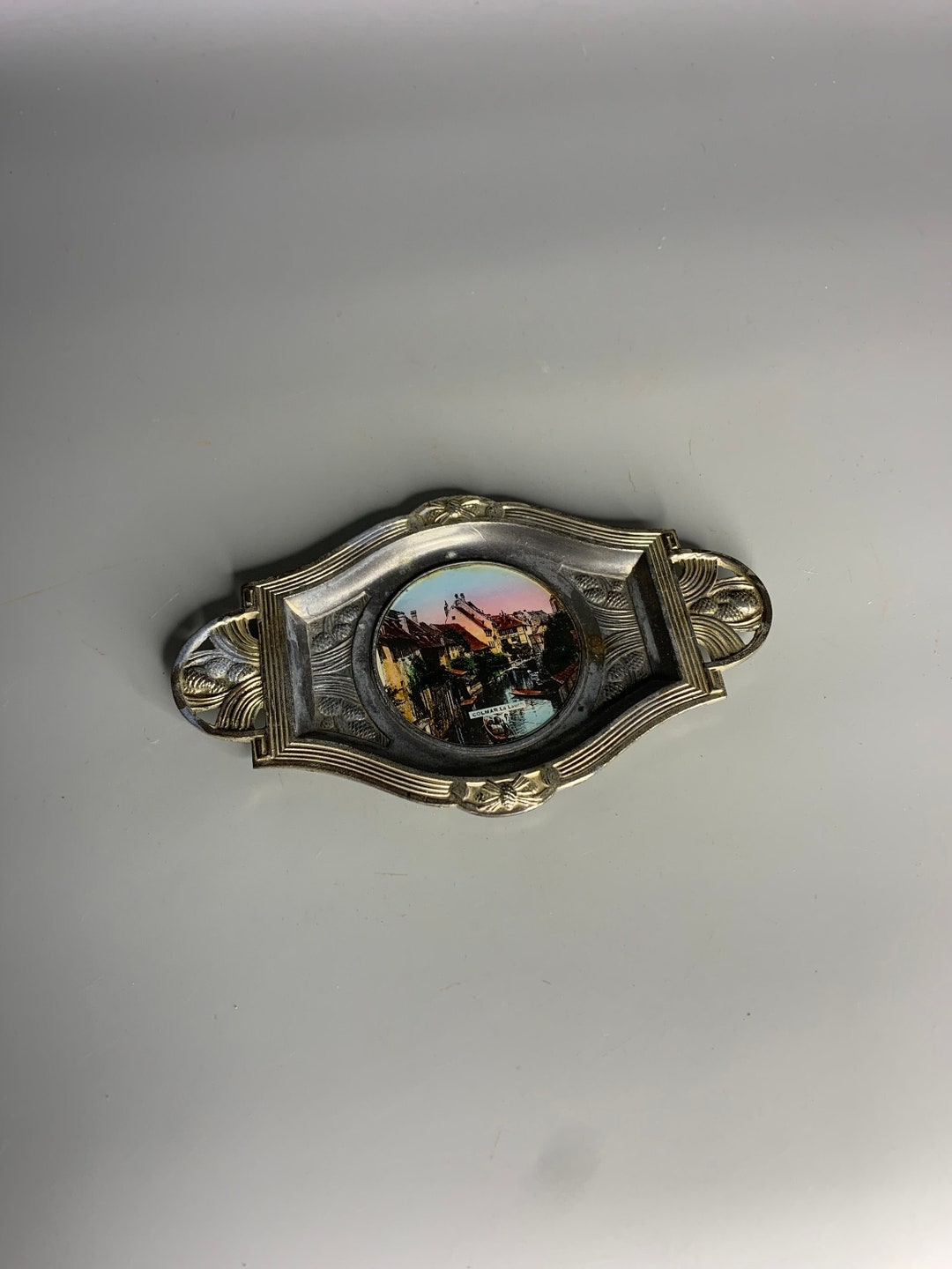 French Vintage Pewter -alloy Metal Decoration Small Money Dish or ...