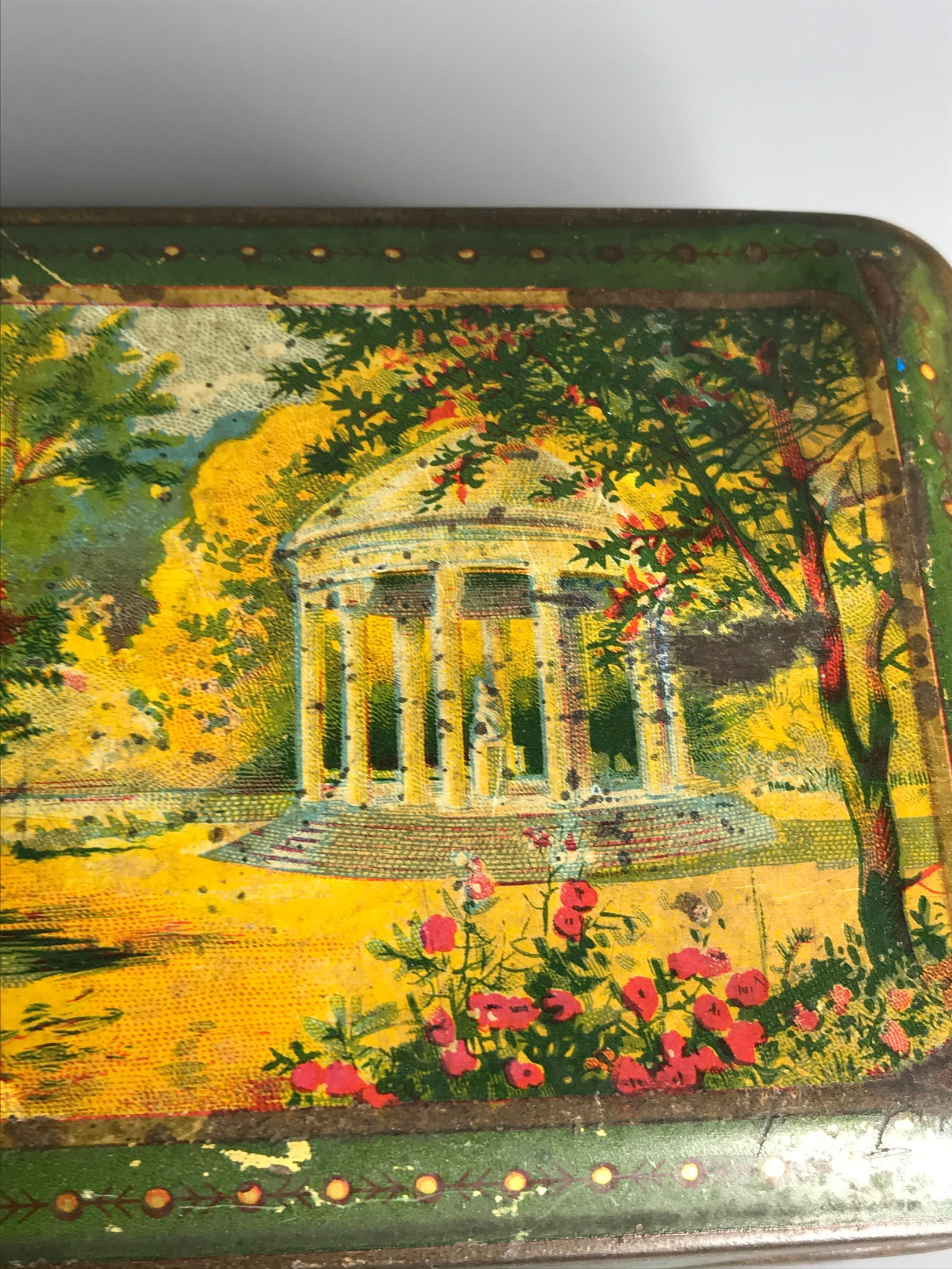 French Antique Tin Can Knick Knack Box Caiffa Coffee Brand Old Metal ...