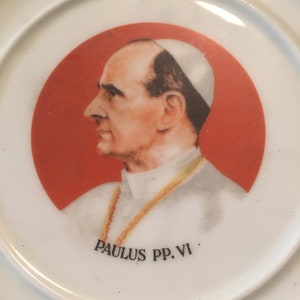 Vintage French Religious Plate Decor POP Paulus PP.VI Bavarian ...
