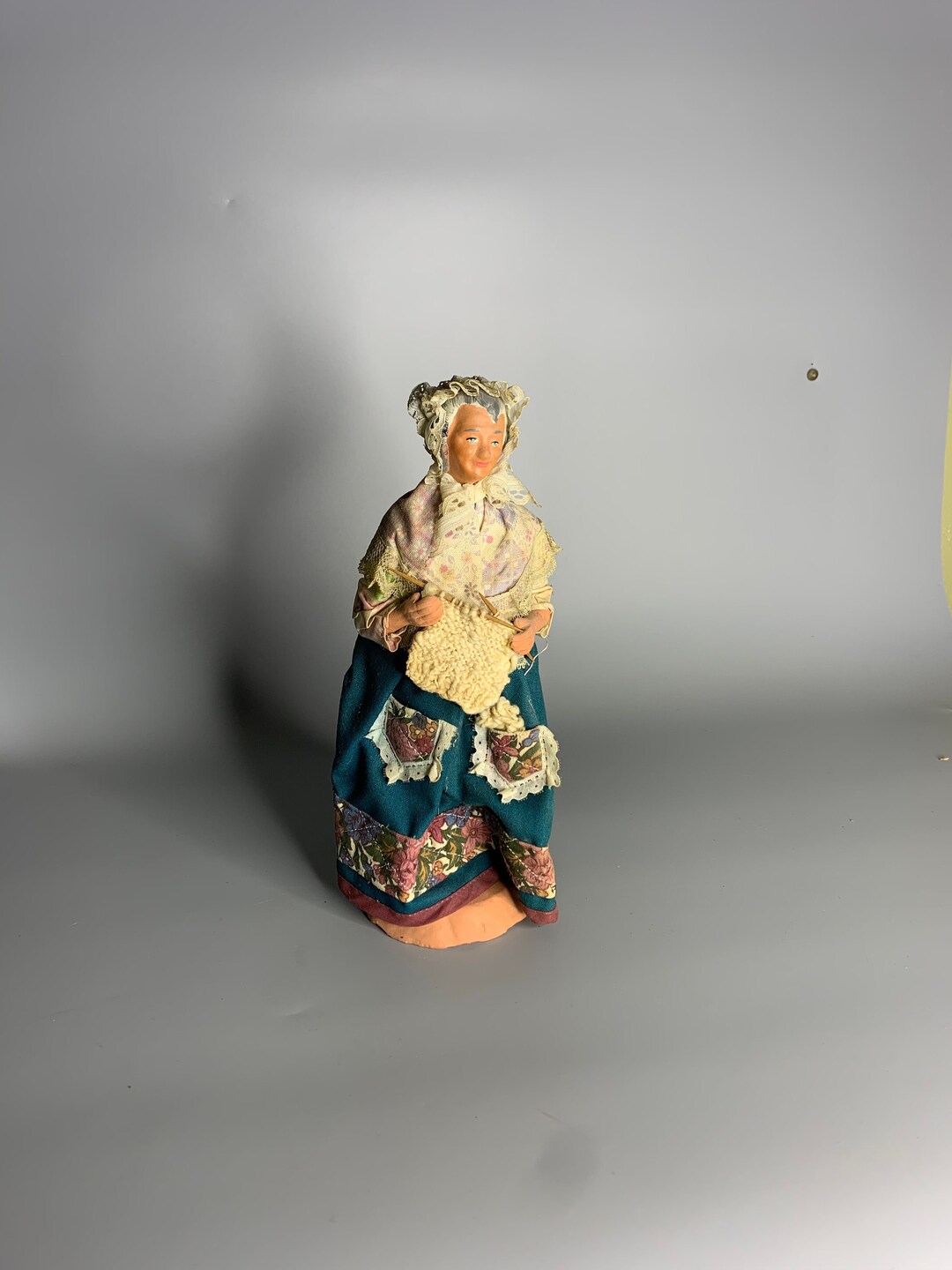 French Vintage Clay Santon Doll Old Lady Design Les Santons De Holande ...