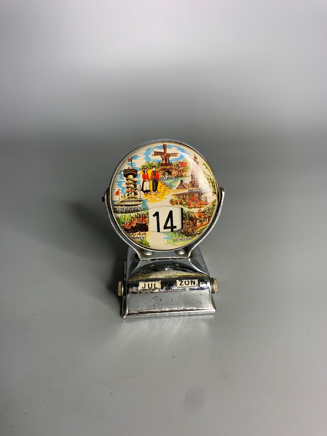 Netherlands Vintage Souvenir Perpetual Calendar Date Display Aluminum ...