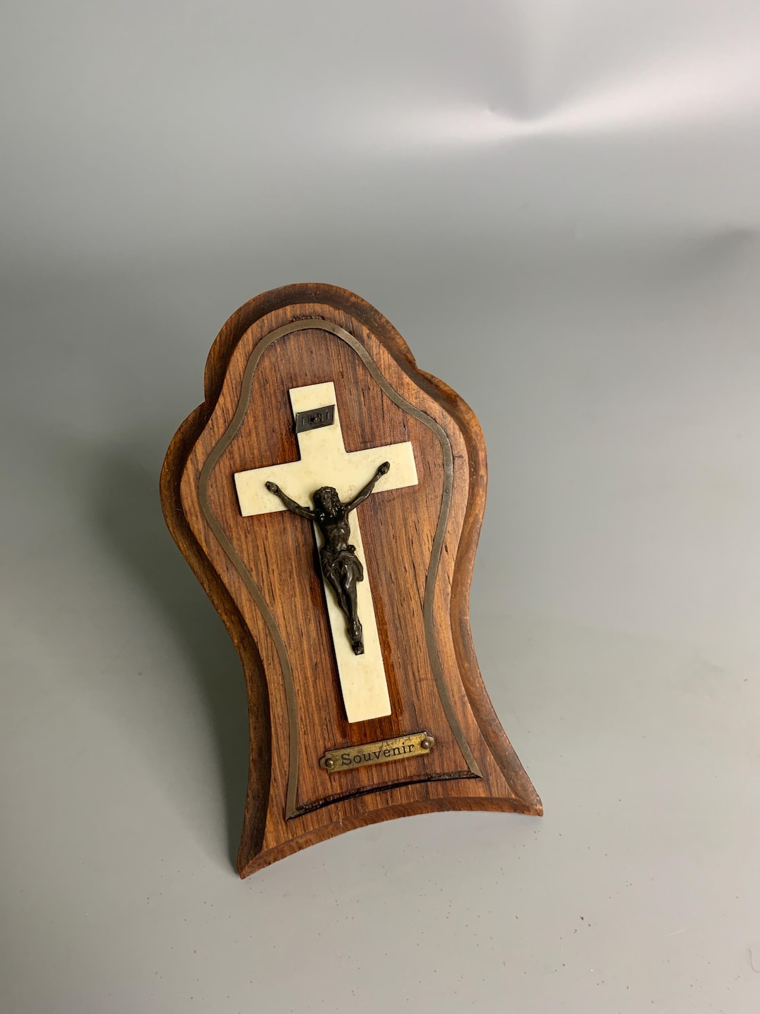 French Antique Religious Cross Catholic Church Décor Souvenir Jesus ...