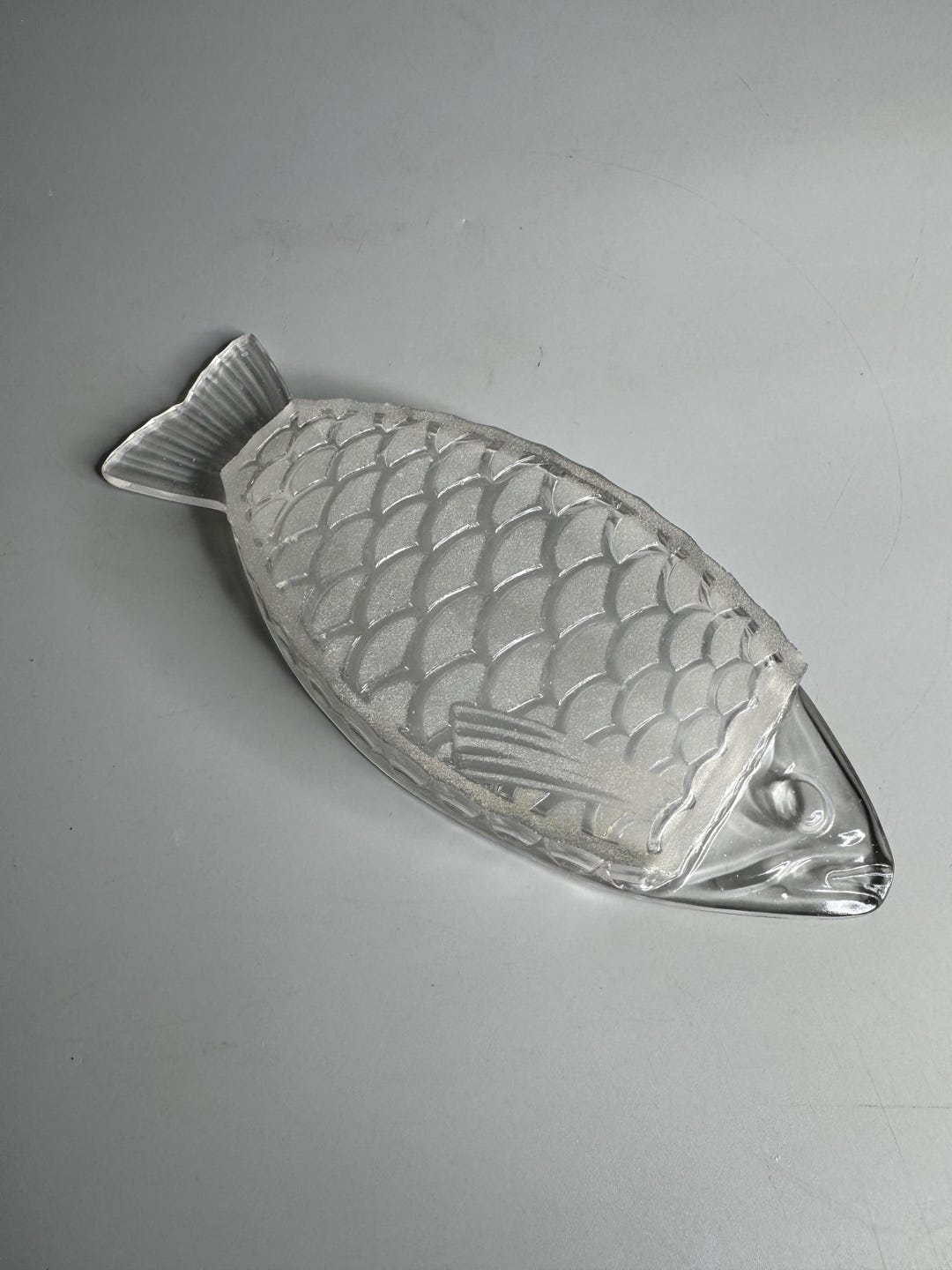 French Vintage Glass Open Dish Fish Nautical Design Appetizer Dish ...