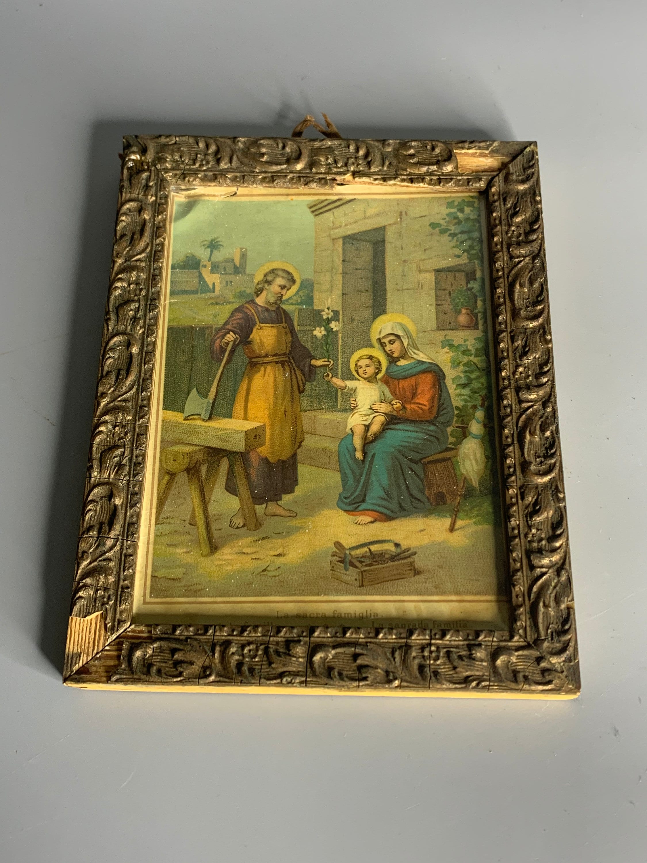 French Antique Wooden Religious Picture Frame Wall Hanging - Etsy