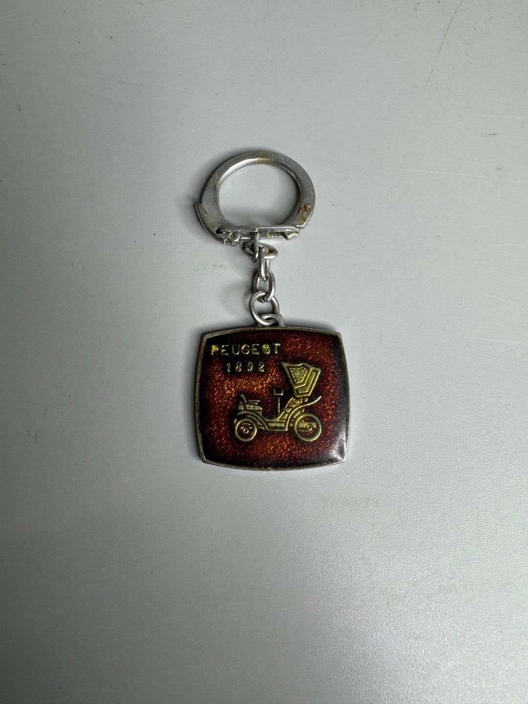 French Vintage Keychain Holder Advertisement Peugeot 1892 Tupac - Etsy