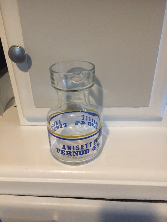 French Vintage Water Jug Glass Pernod 45 Anisette Glass Water - Etsy