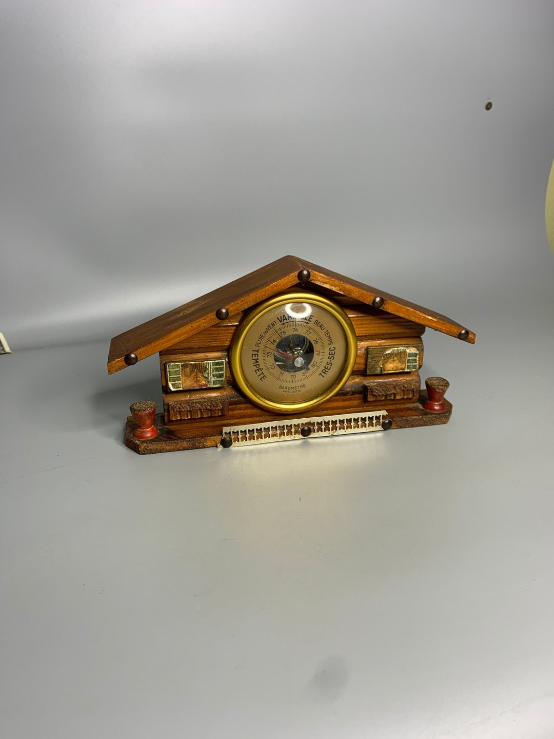 French Vintage Wooden House Design Barometer Weather Instrument - Etsy