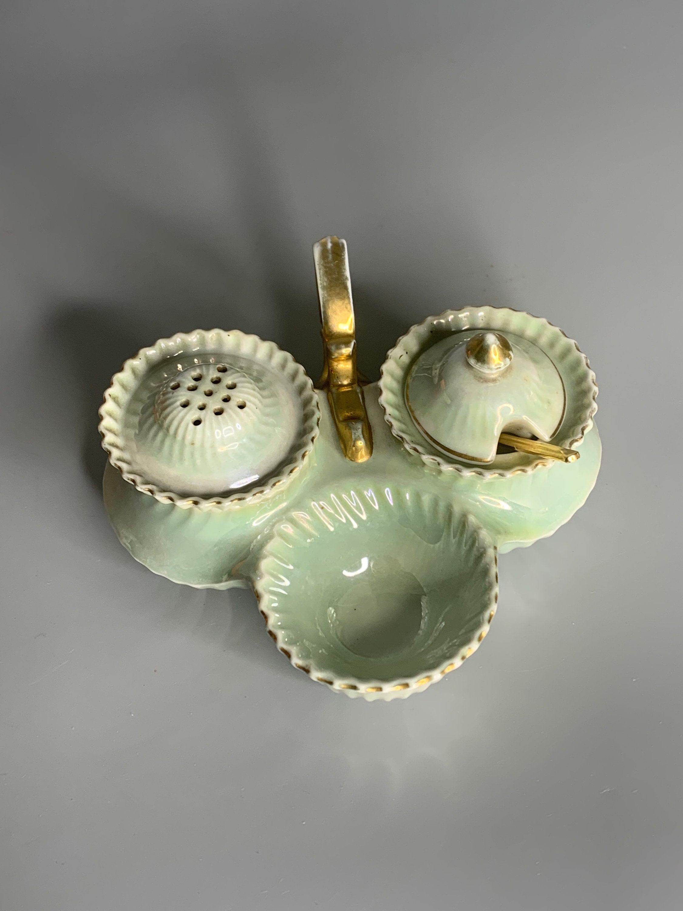 CZECHOSLOVAKIA China Vintage Open Salt and Pepper Mustard Dish - Etsy