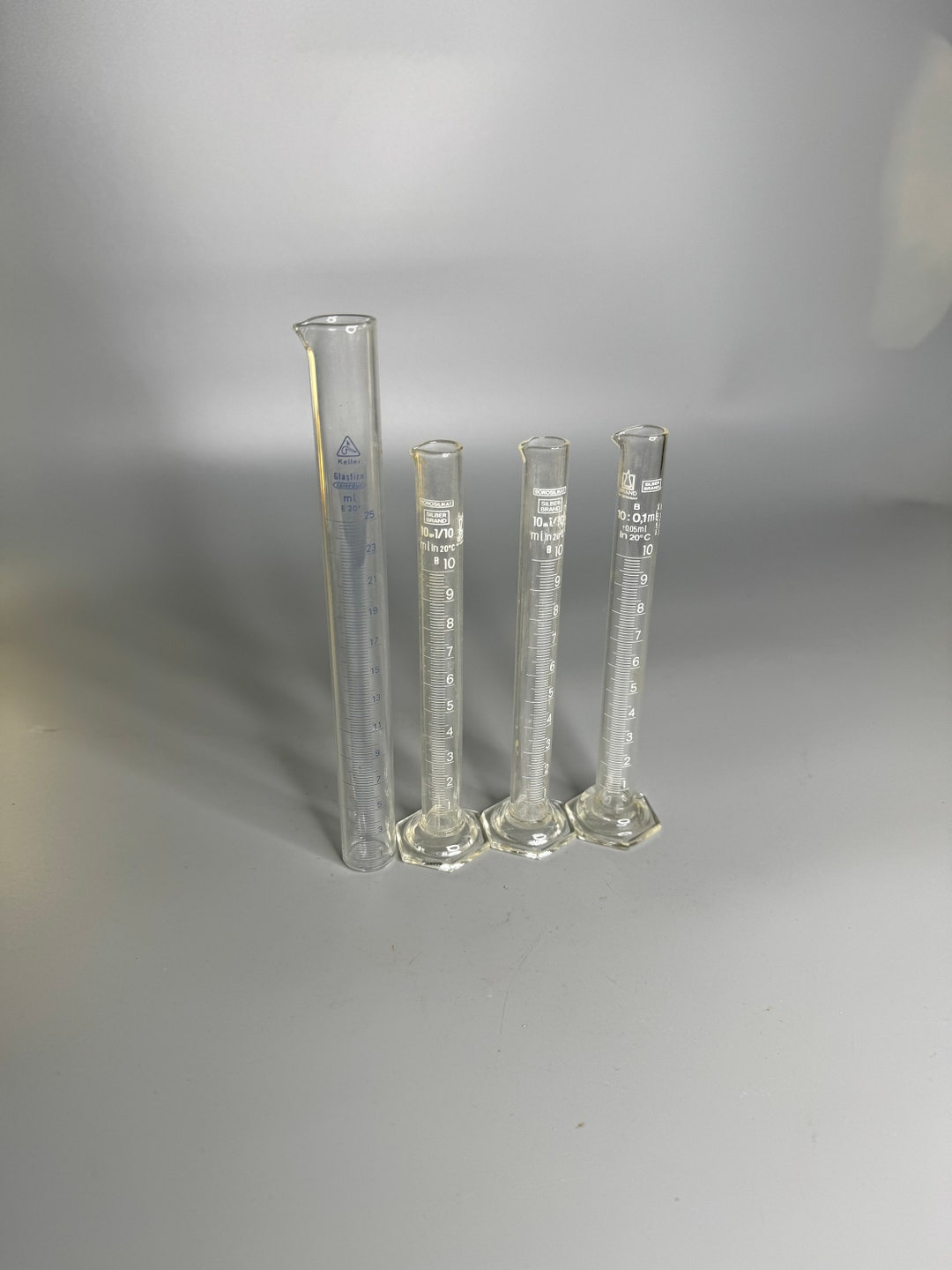 Glass Vial Vintage Set of 4 Glass Laboratory Tube Accessory Keller ...