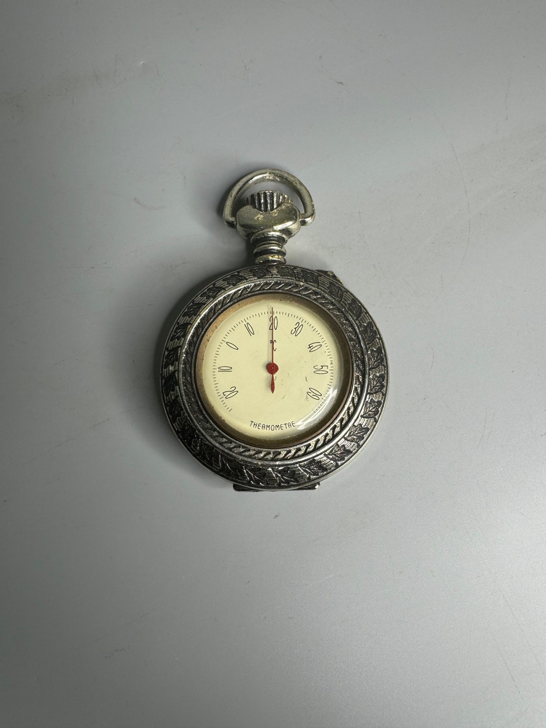 French Vintage Weather Instrument Thermometer Pocket Clock Design ...