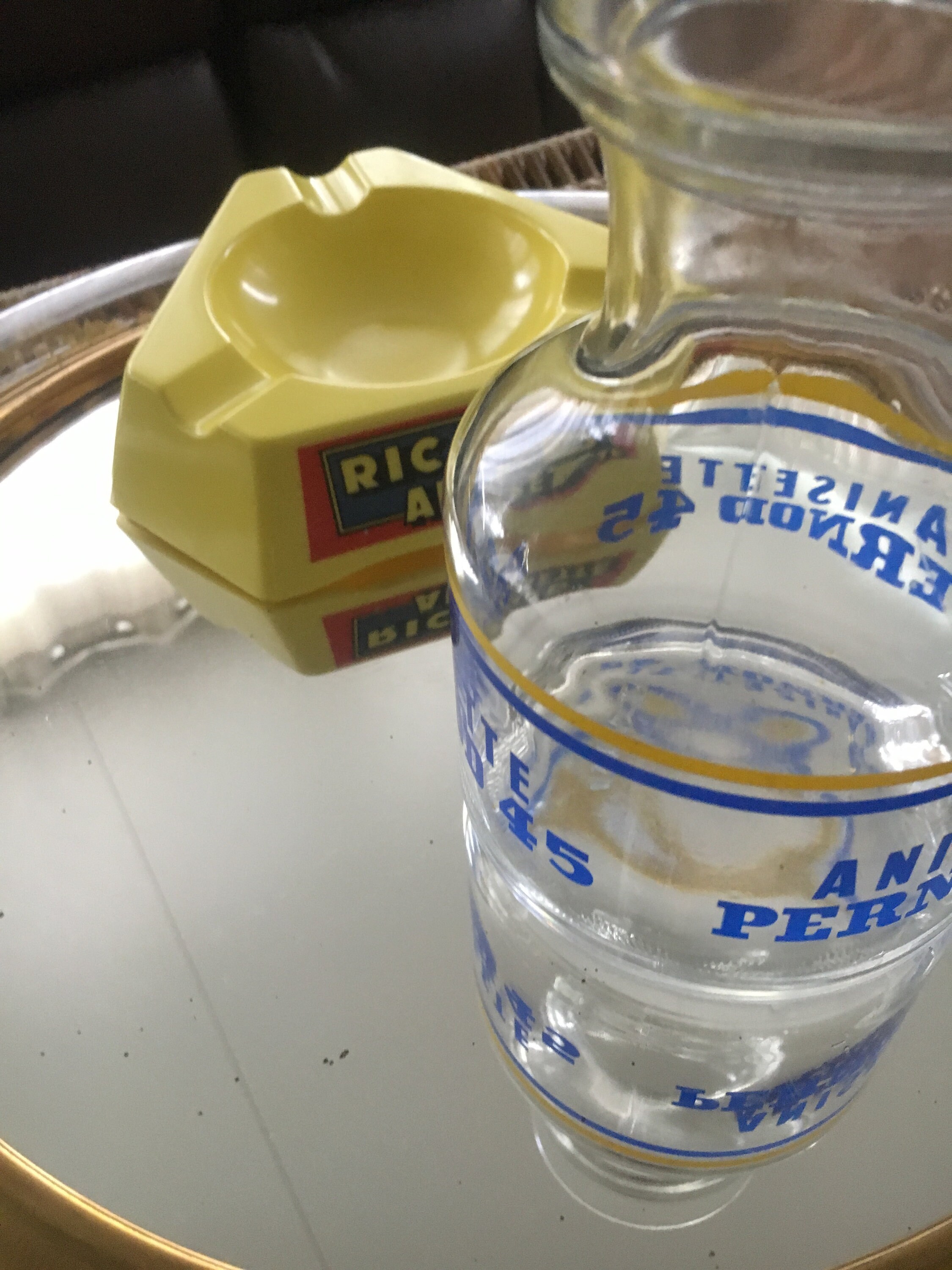 French Vintage Water Jug Glass Pernod 45 Anisette Glass Water - Etsy