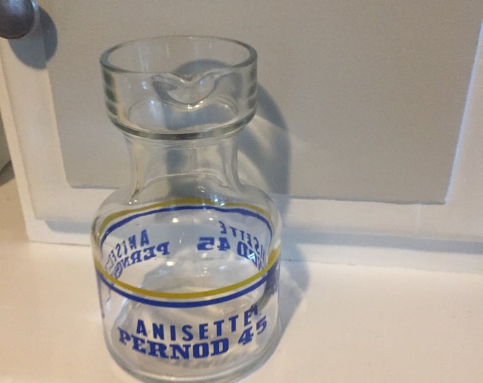 French Vintage Water Jug Glass Pernod 45 Anisette Glass Water Bar Ware ...