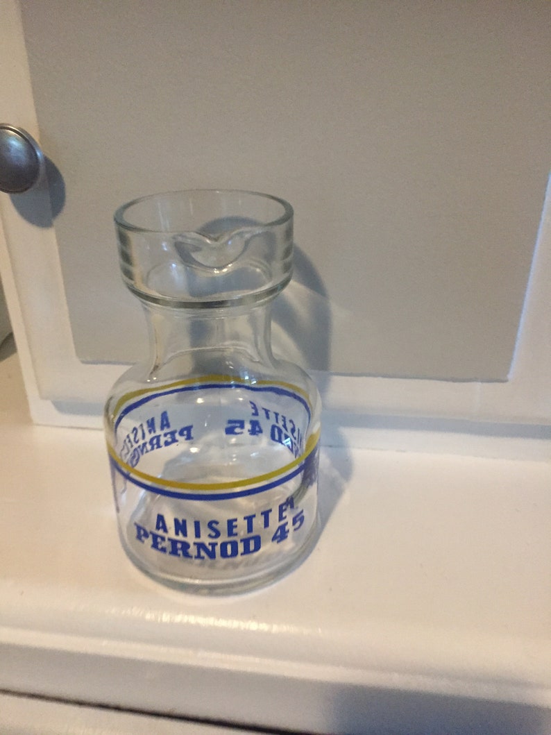 French Vintage Water Jug Glass Pernod 45 Anisette Glass Water - Etsy