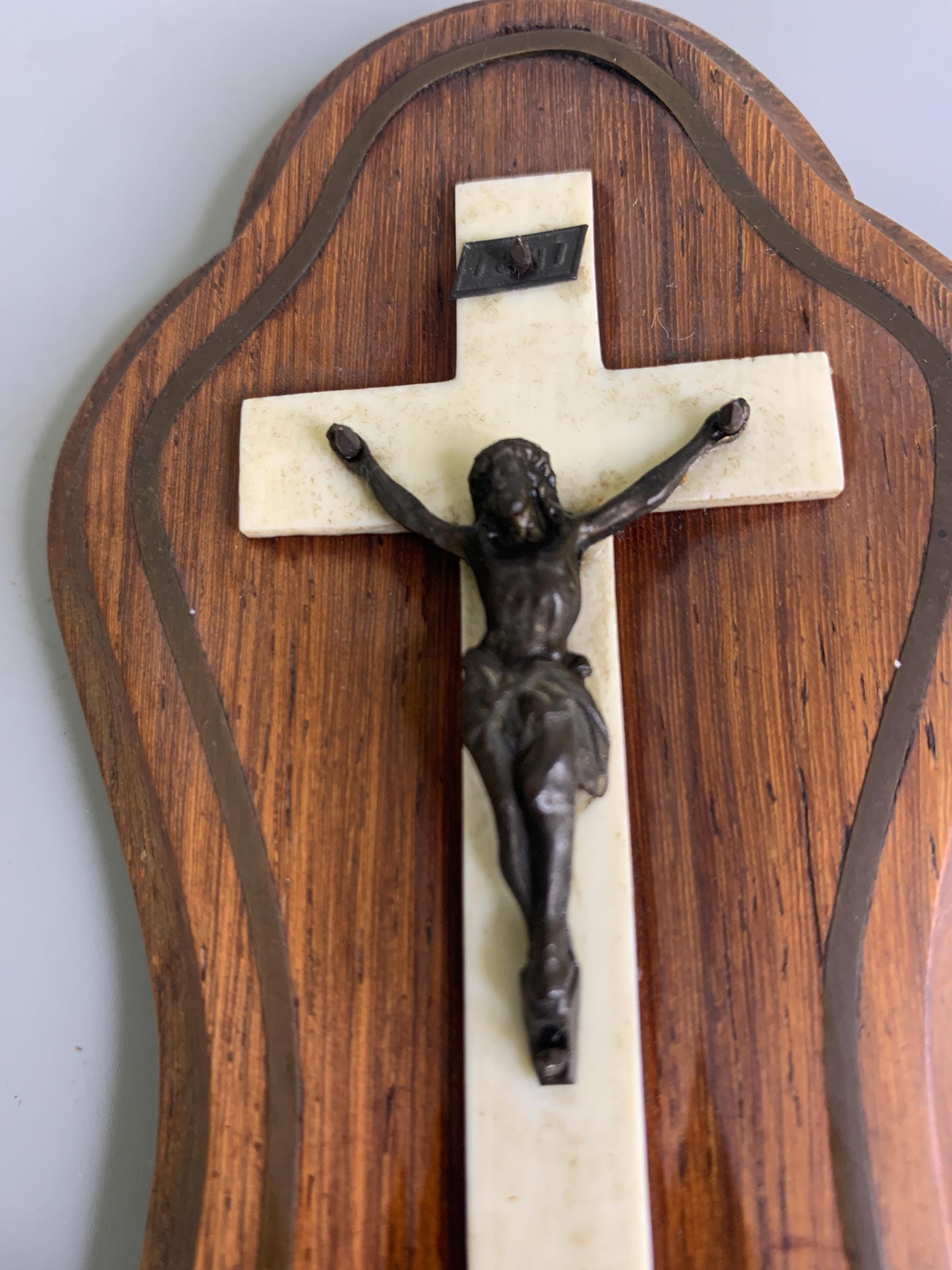 French Antique Religious Cross Catholic Church Décor Souvenir Jesus ...