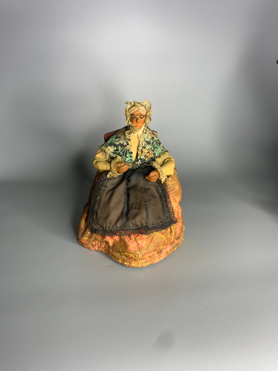French Vintage Clay Santon Doll Lady in Chair Design - Etsy
