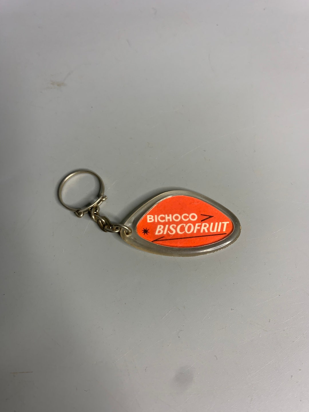 French Vintage Keychain Holder Advertising Bichoco Biscofruit - Etsy