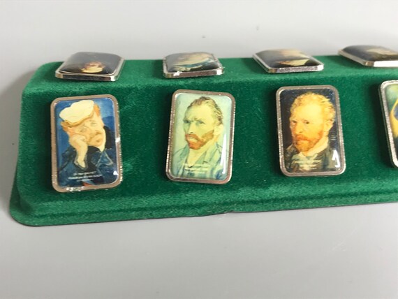French vintage collectible set of 10 brooch pins arti… - Gem