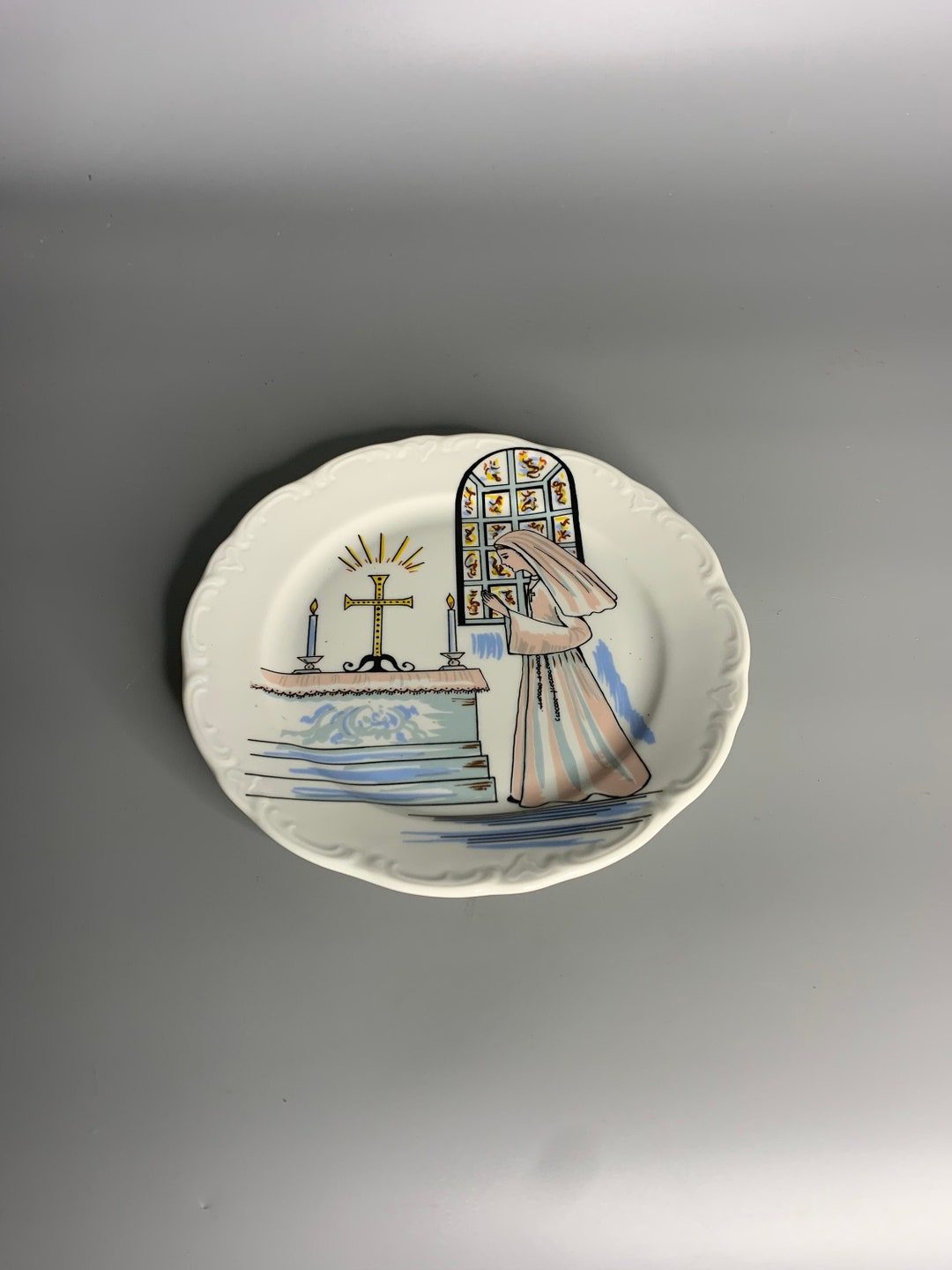 French Plate Vintage First Communion Decorative Porcelain Plate ...