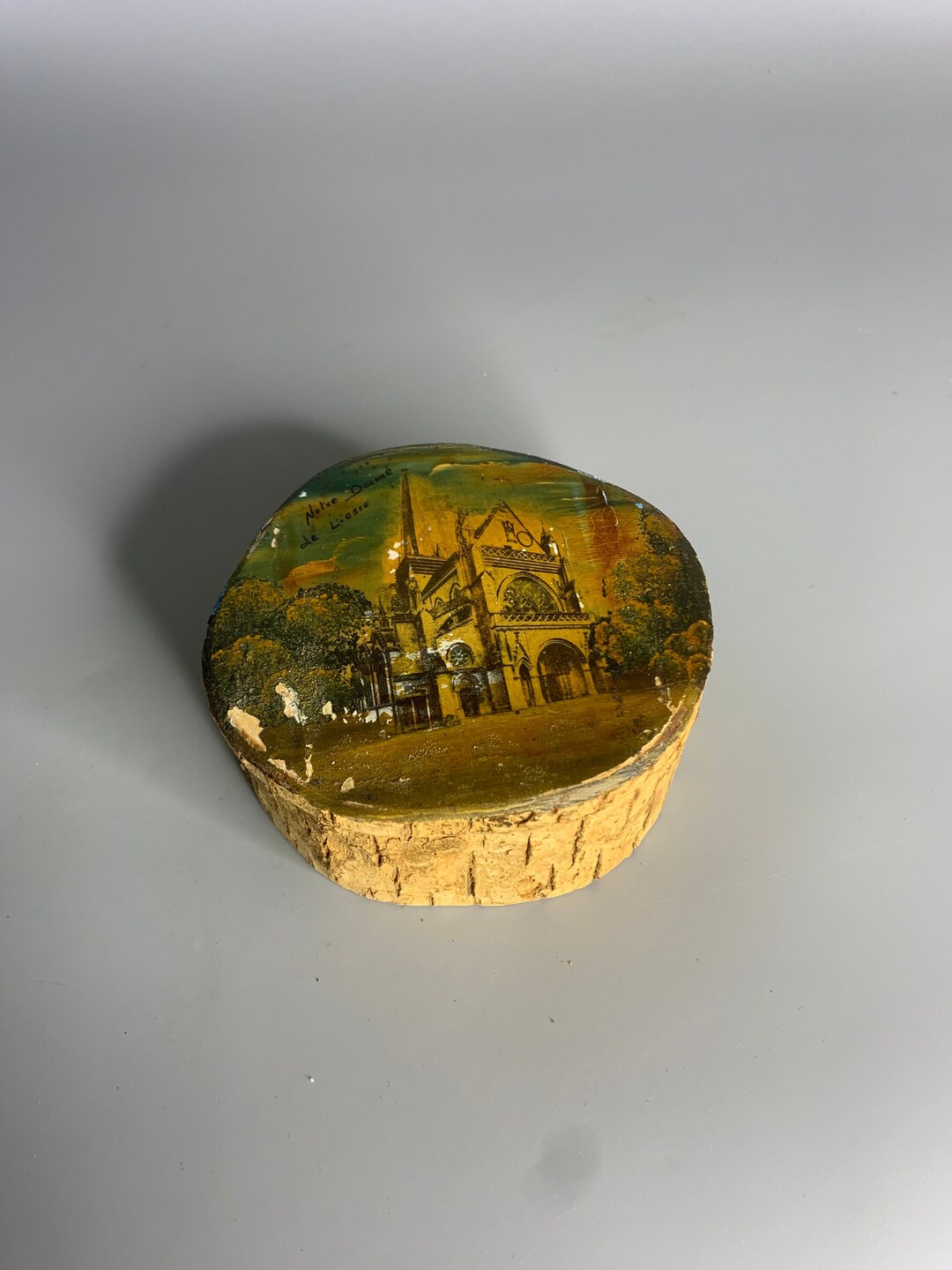 French Vintage Wooden Knick Knack Box Notre Dame De L'iesse Souvenir St ...
