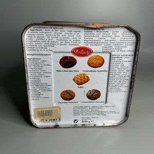 French Vintage Empty Tin Can Box Delacre Biscuits Cookies Metal Box 4 ...