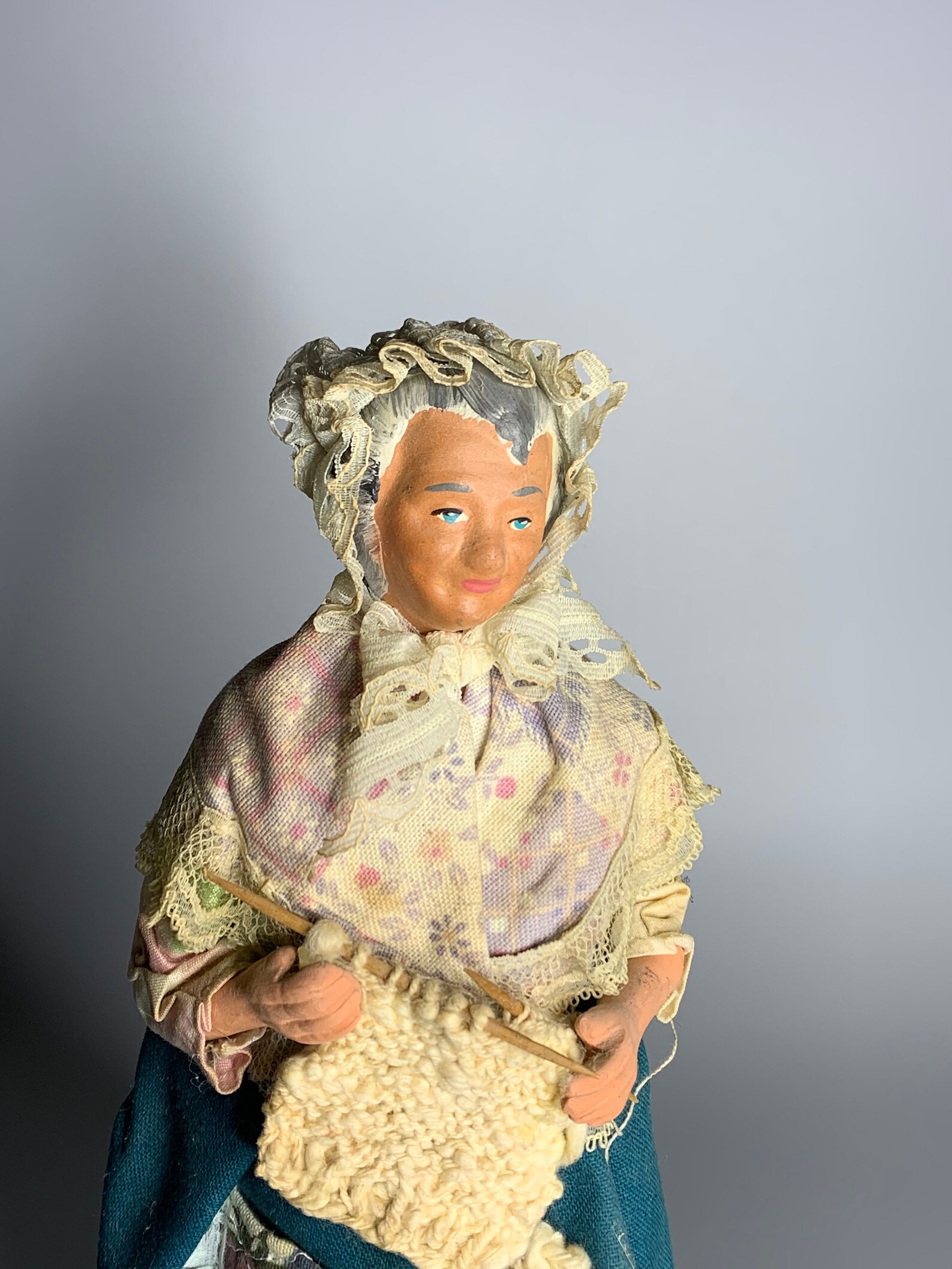 French Vintage Clay Santon Doll Old Lady Design Les Santons De - Etsy