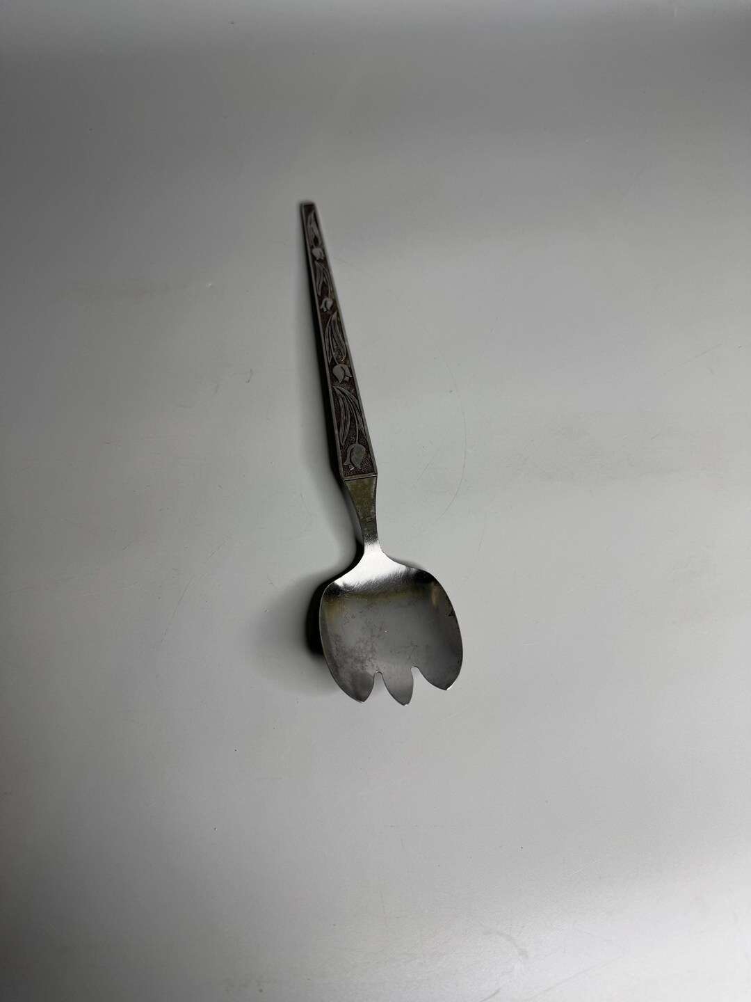 French Vintage Salad Fork Serving Cooking Utensil Flower Tulips Design ...