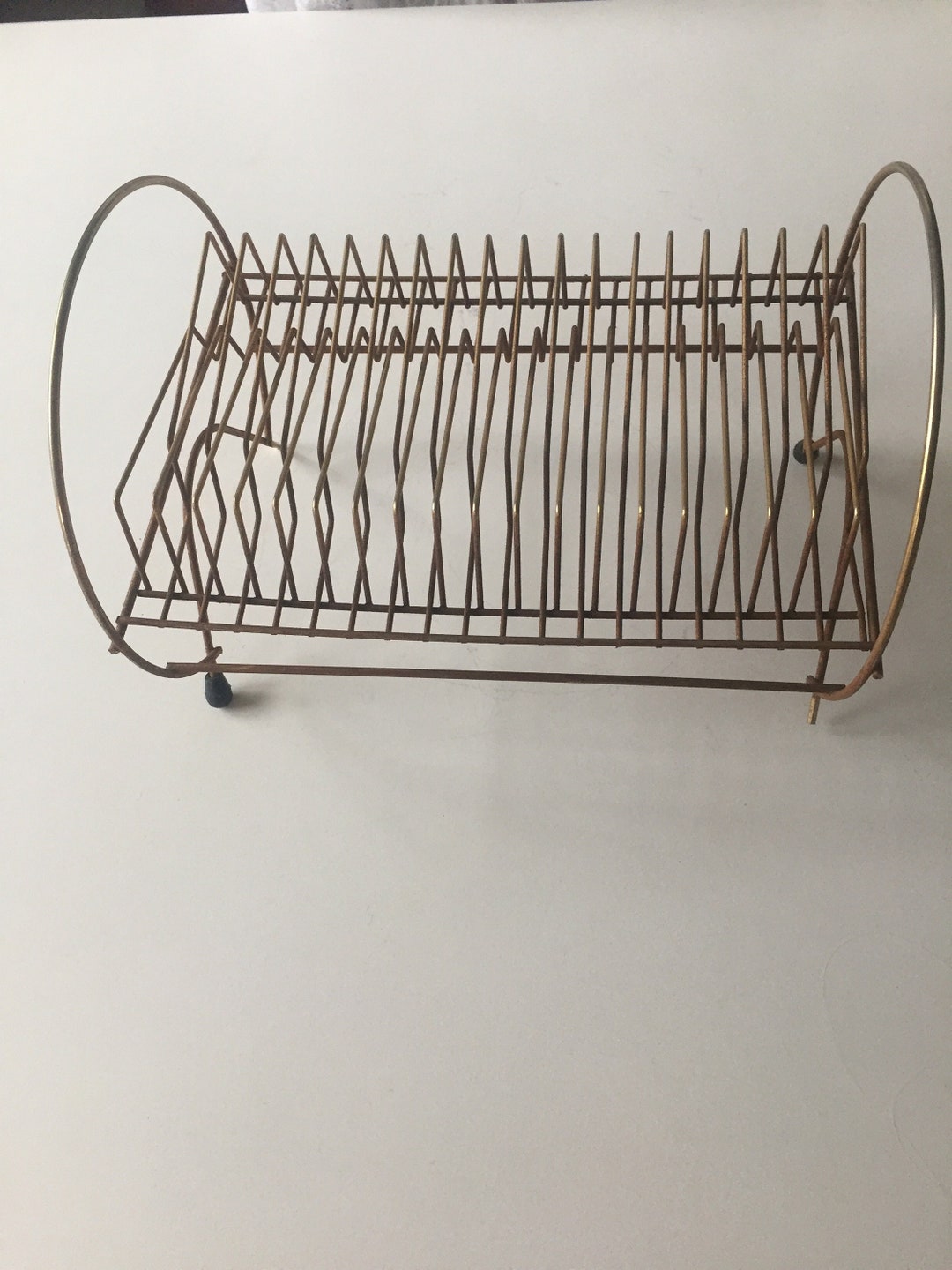 French Vintage Wire Rack Mi-century 18 Vinyl Records Wire Rack 1960's ...