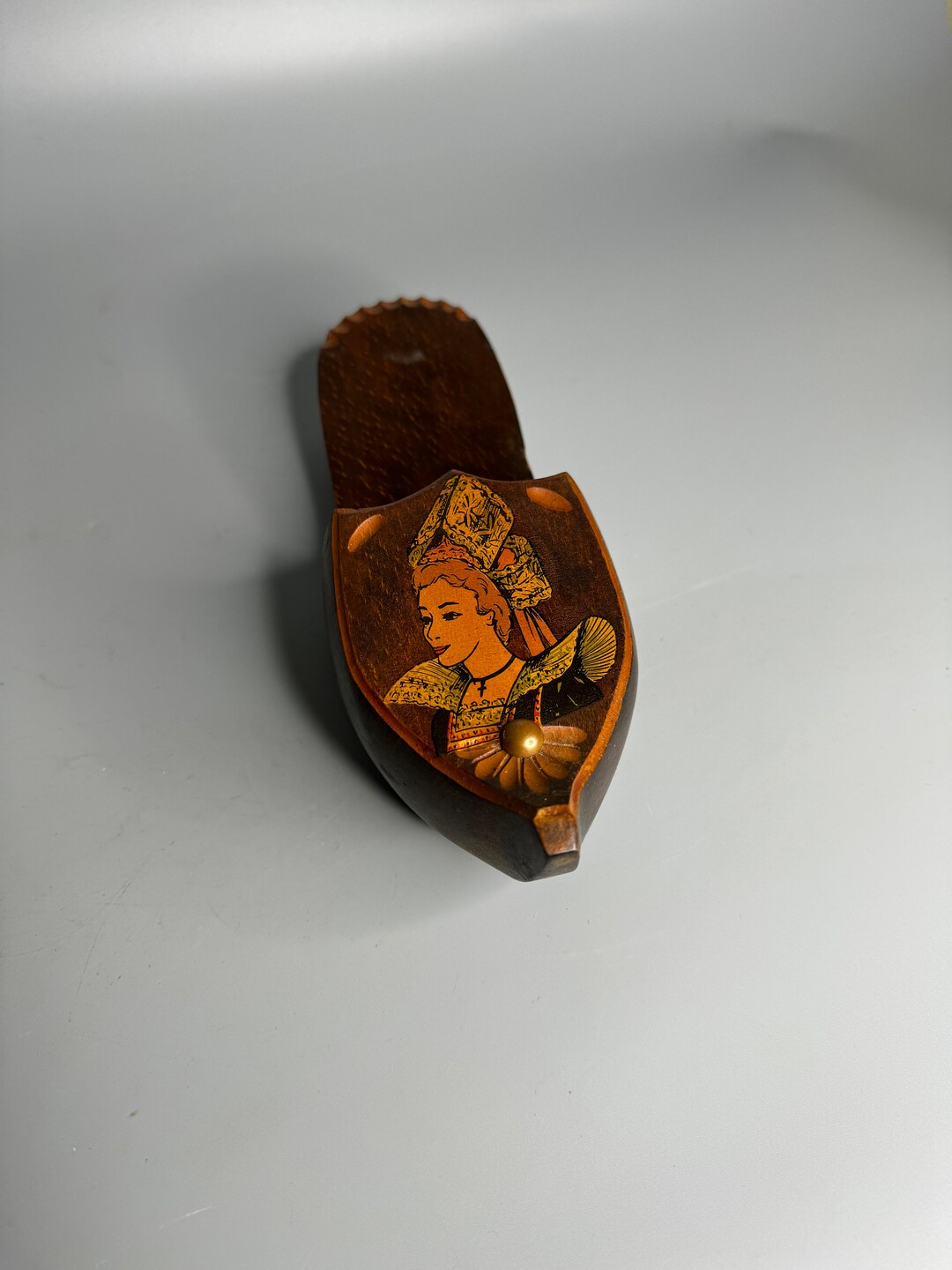 French Vintage Wooden Clog Shoe Wall Hanging Decoration Carved Wood ...